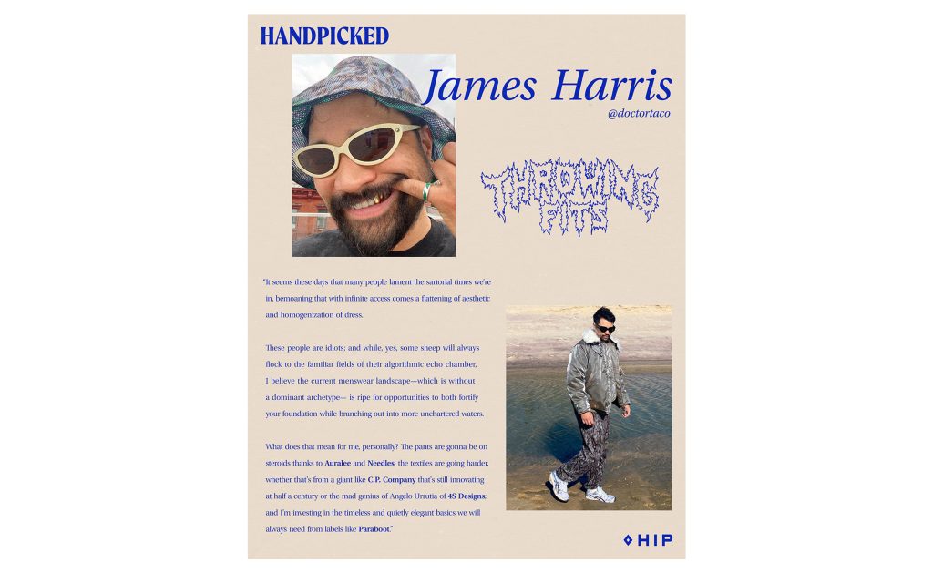 HIP HANDPICKED - James Harris - Throwing Fits - HIP Blog